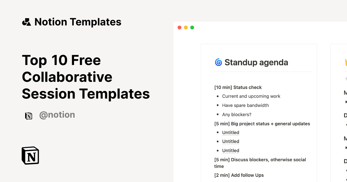 Top 10 Free Collaborative Session Templates | Notion Template Marketplace