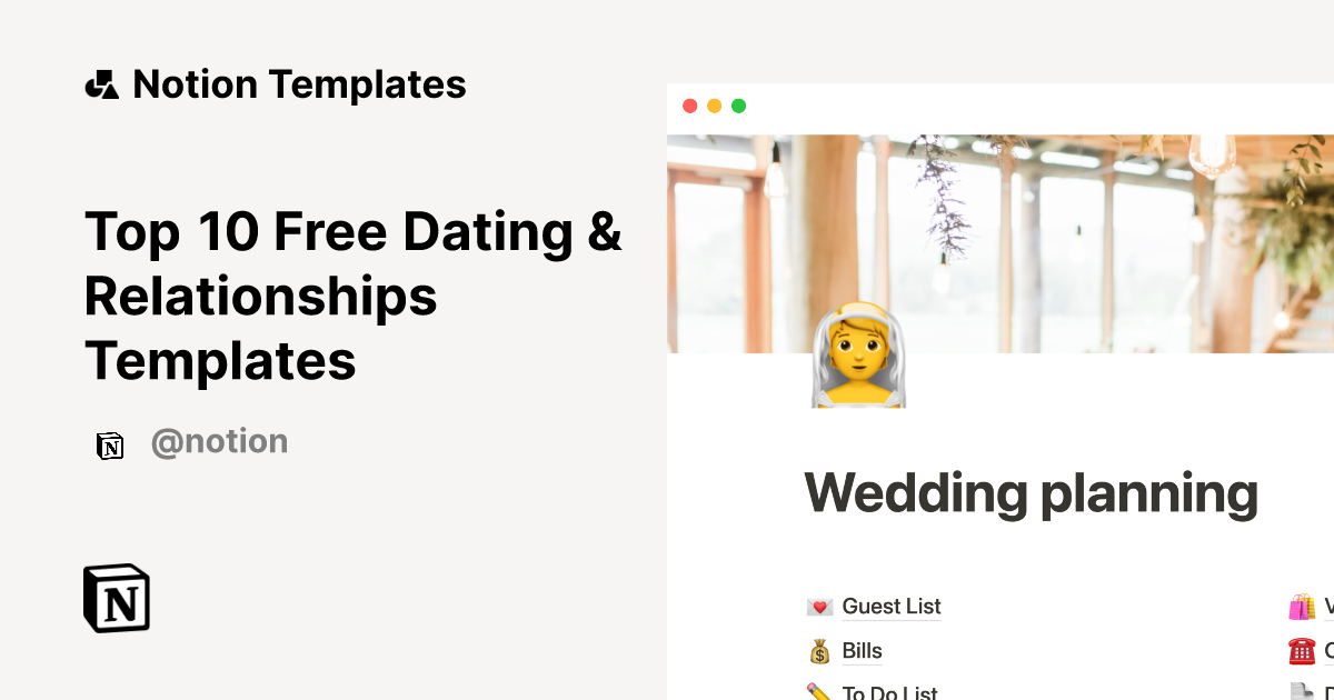 Top 10 Free Dating & Relationships Templates | Notion Template Marketplace