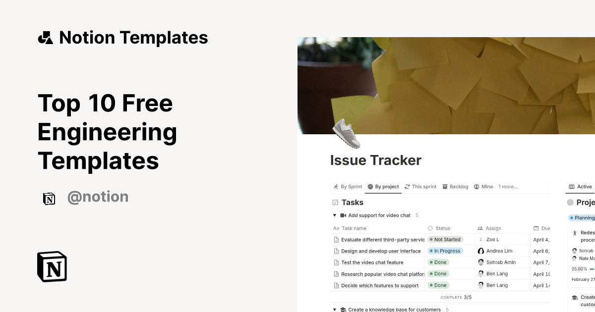 Top 10 Free Engineering Templates | Notion Template Marketplace