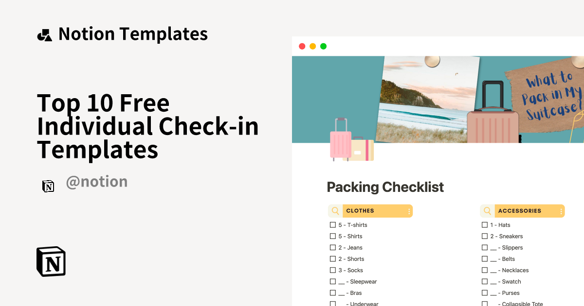 Top 10 Free Individual Check-in Templates | Notion Template Marketplace