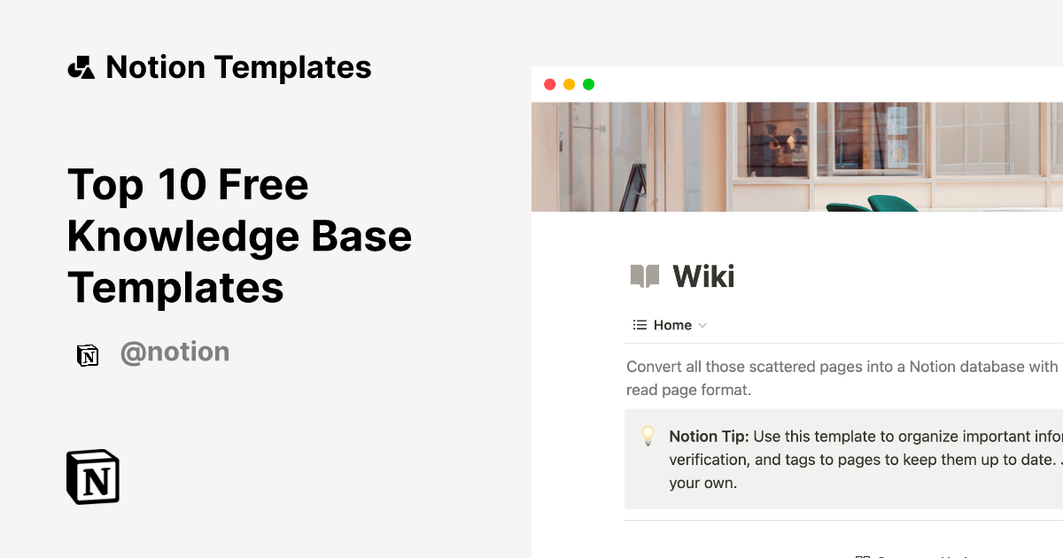Top 10 Free Knowledge Base Templates | Notion Template Marketplace