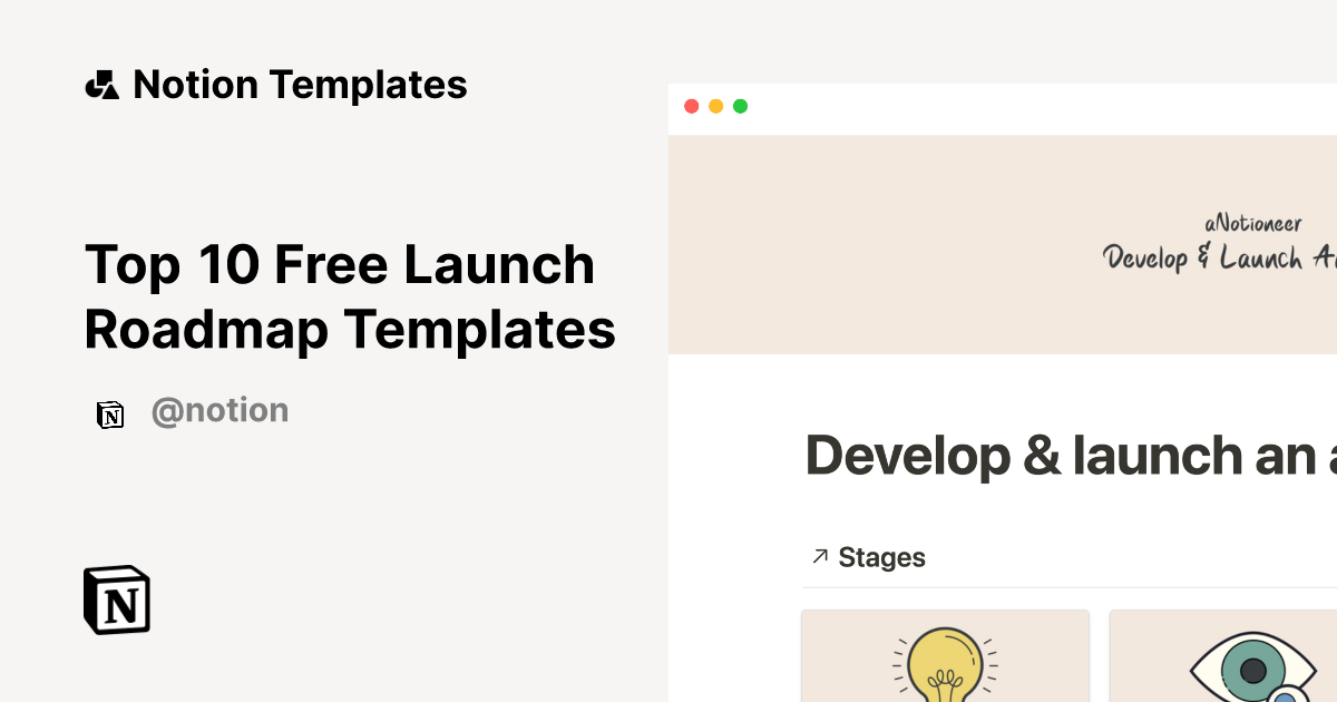 Top 10 Free Launch Roadmap Templates | Notion Template Marketplace