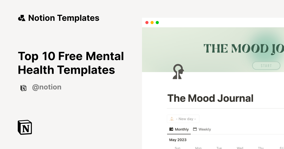 Top 10 Free Mental Health Templates | Notion Template Marketplace