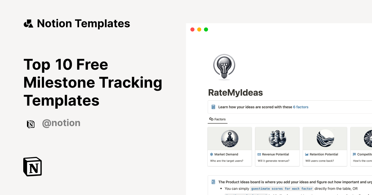 Top 10 Free Milestone Tracking Templates | Notion Template Marketplace