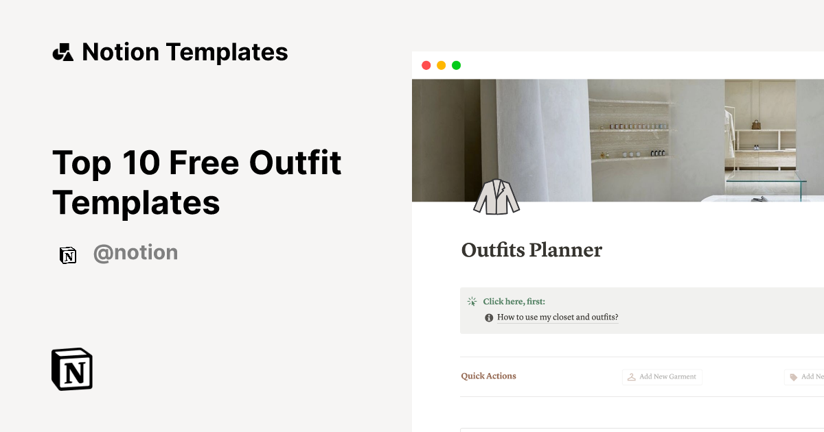 Top 10 Free Outfit Templates | Notion Template Marketplace