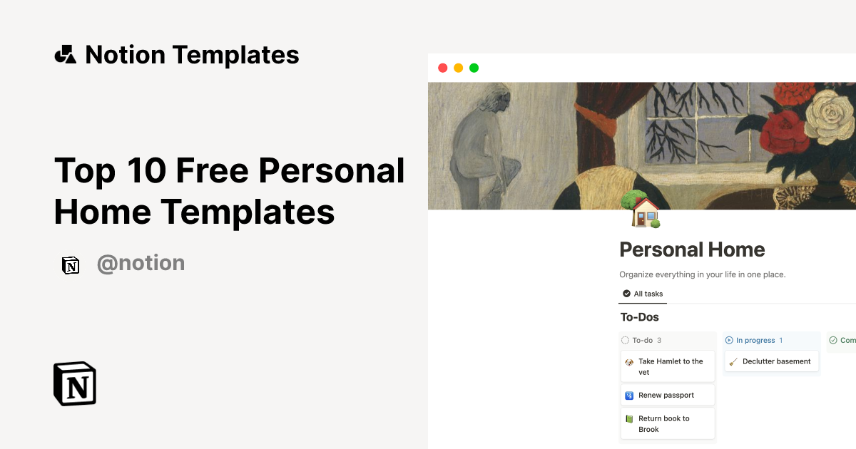 Top 10 Free Personal Home Templates | Notion Template Marketplace