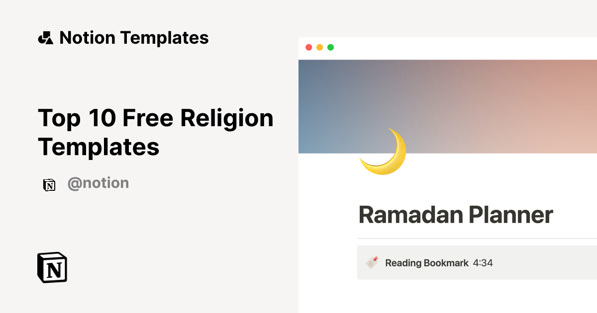 Top 10 Free Religion Templates | Notion Template Marketplace