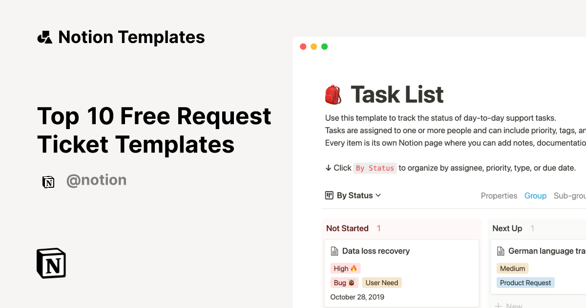 Top 10 Free Request Ticket Templates | Notion Template Marketplace