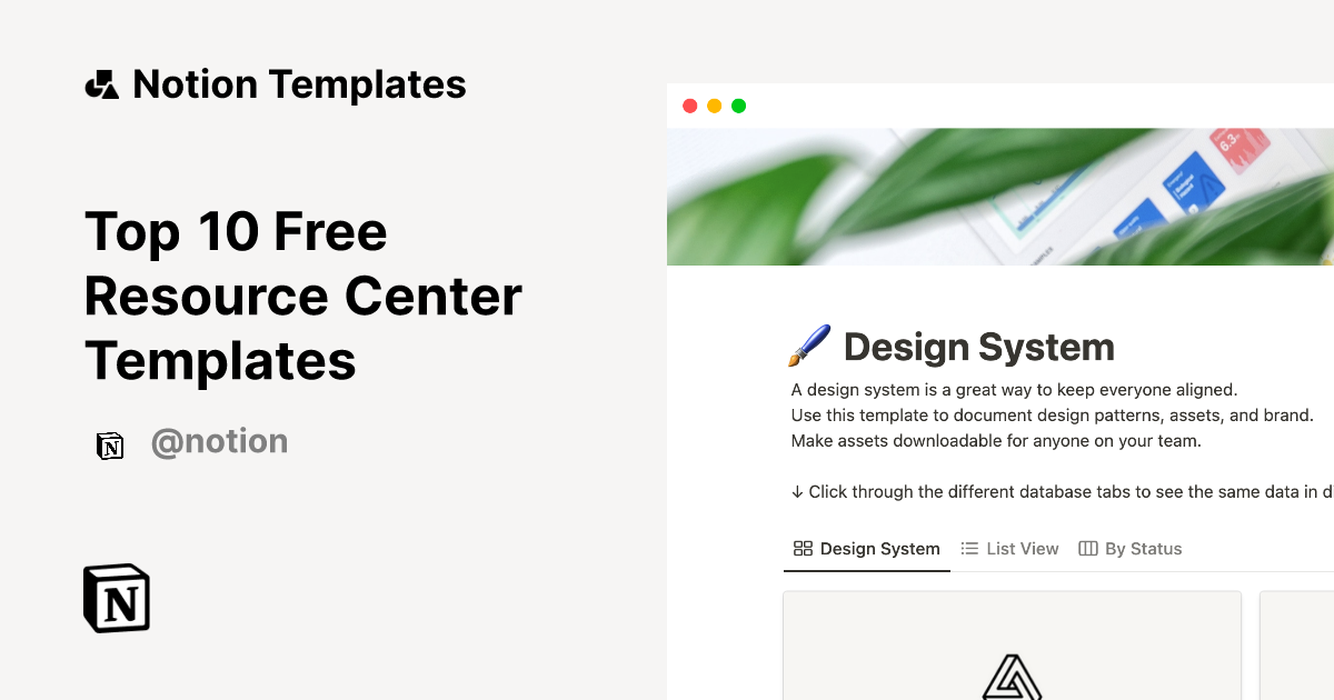 Top 10 Free Resource Center Templates | Notion Template Marketplace