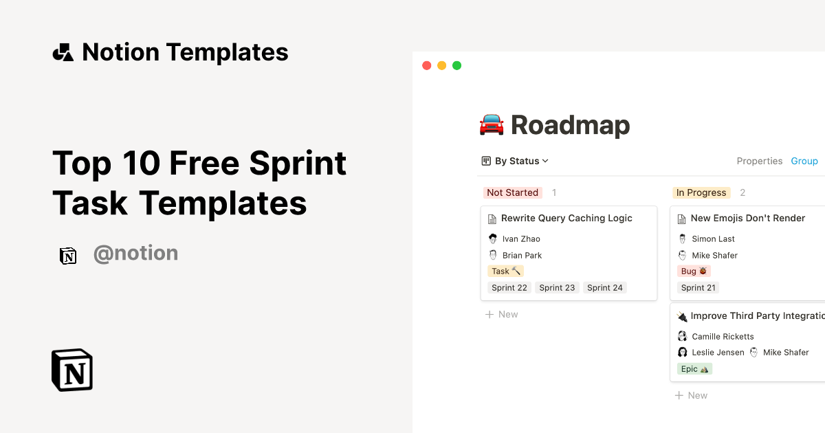 Top 10 Free Sprint Task Templates | Notion Template Marketplace