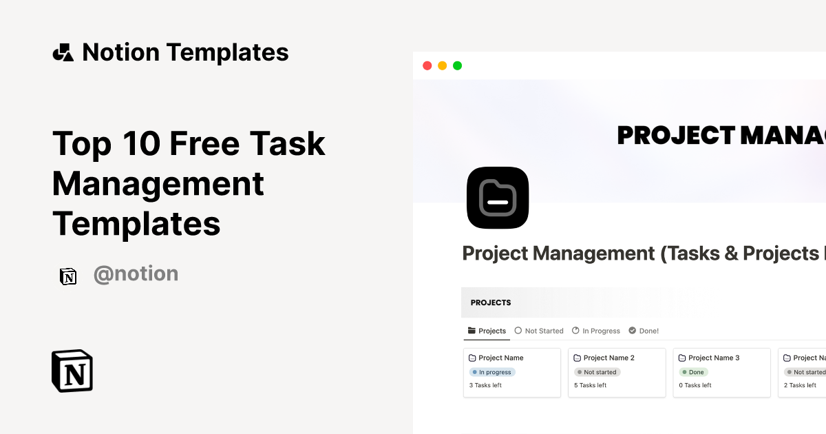 Top 10 Free Task Management Templates | Notion Template Marketplace