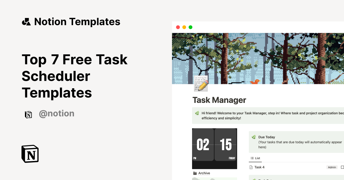 Top 7 Free Task Scheduler Templates | Notion Template Marketplace
