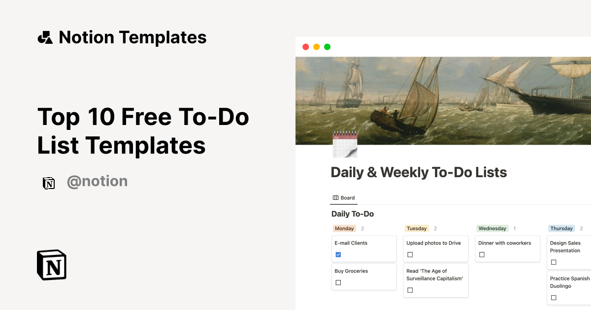 Top 10 Free To-Do List Templates | Notion Template Marketplace