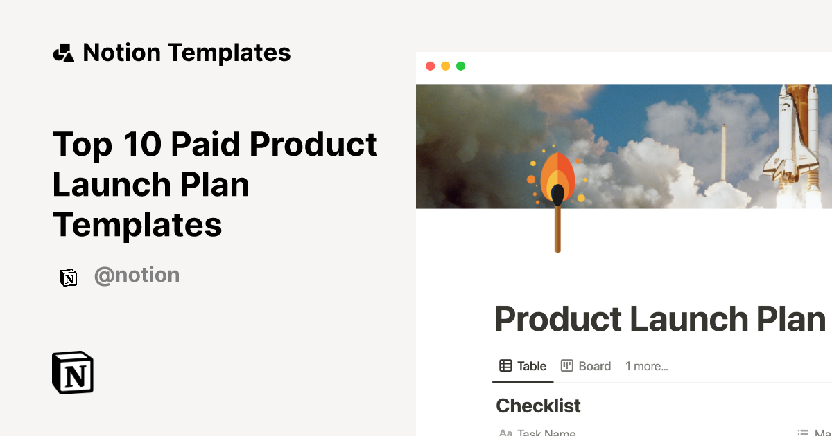 Top 10 Paid Product Launch Plan Templates | Notion Template Marketplace