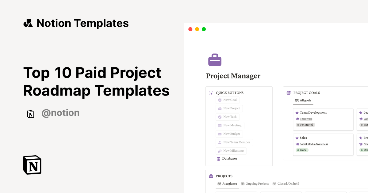 Top 10 Paid Project Roadmap Templates | Notion Template Marketplace