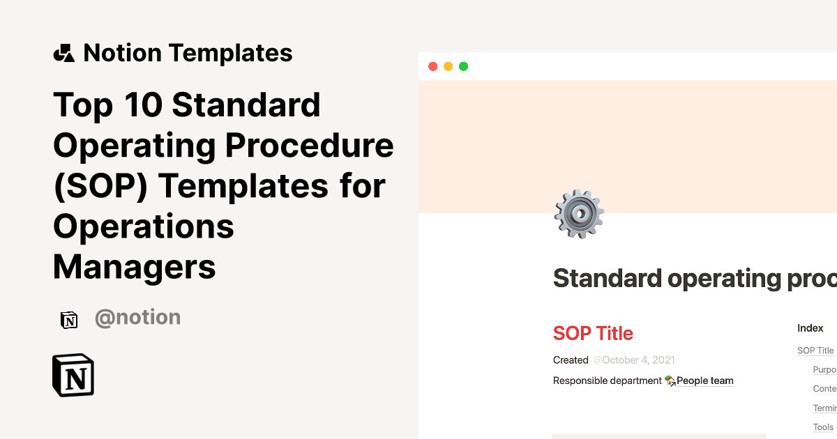 Top 10 Standard Operating Procedure (SOP) Templates for Operations ...