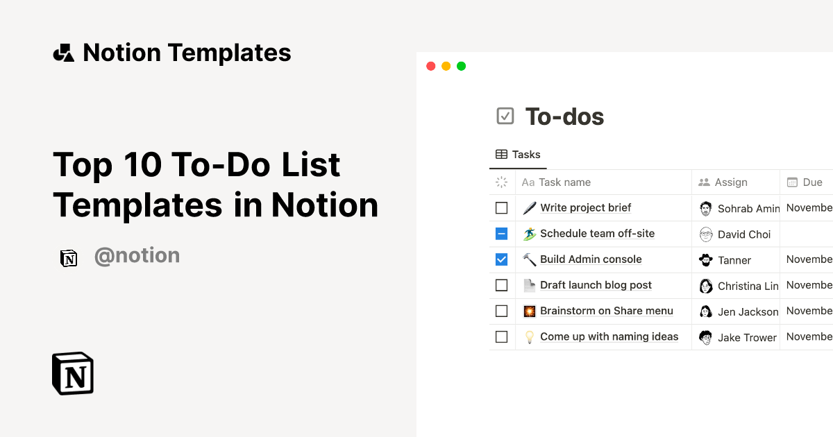 Top 10 To-Do List Templates in Notion | Notion Template Marketplace