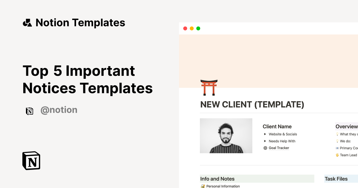Top 5 Important Notices Templates | Notion Template Marketplace