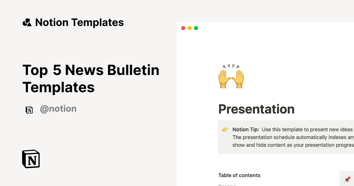 Top 5 News Bulletin Templates | Notion Template Marketplace