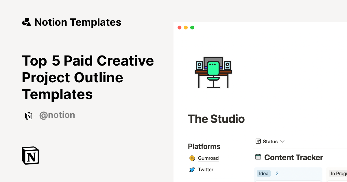 Top 5 Paid Creative Project Outline Templates | Notion Template Marketplace