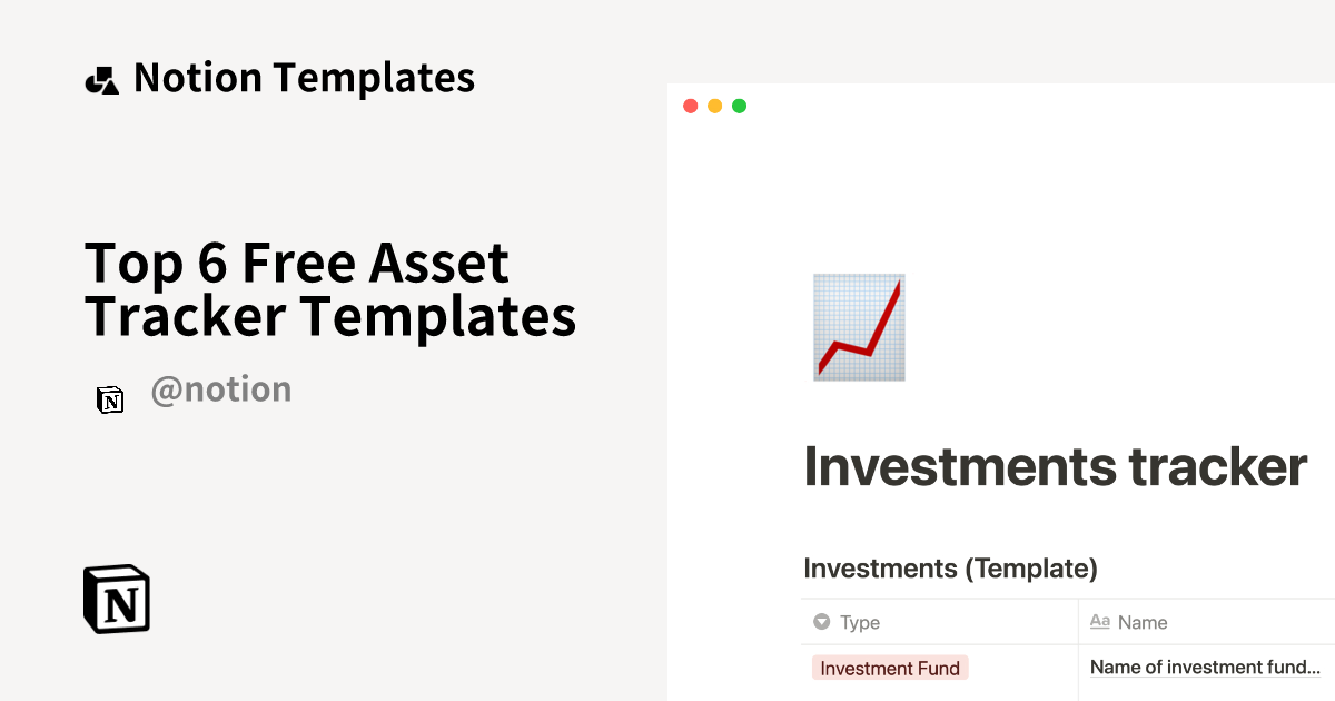 Top 6 Free Asset Tracker Templates | Notion Template Marketplace