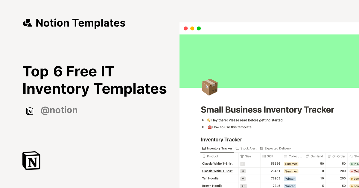 Top 6 Free IT Inventory Templates | Notion Template Marketplace
