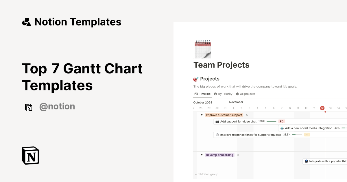 Top 7 Gantt Chart Templates | Notion Template Marketplace