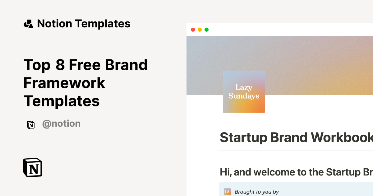 Top 8 Free Brand Framework Templates | Notion Template Marketplace