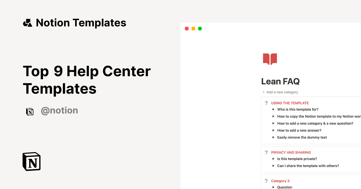 Top 9 Help Center Templates | Notion Template Marketplace