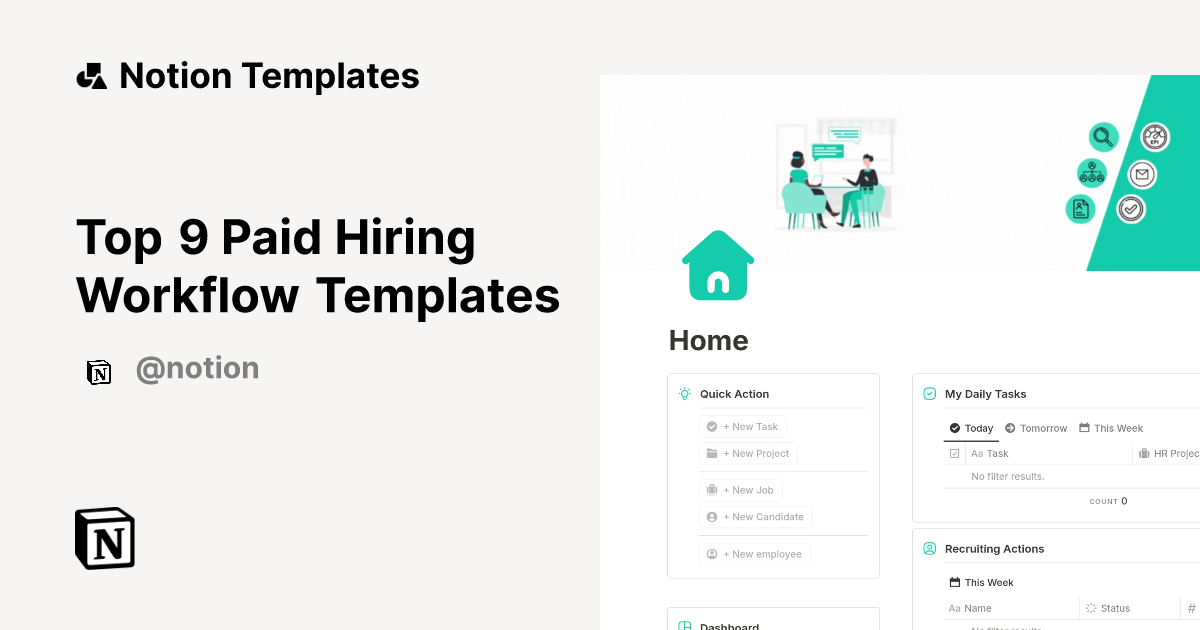 Top 9 Paid Hiring Workflow Templates | Notion Template Marketplace