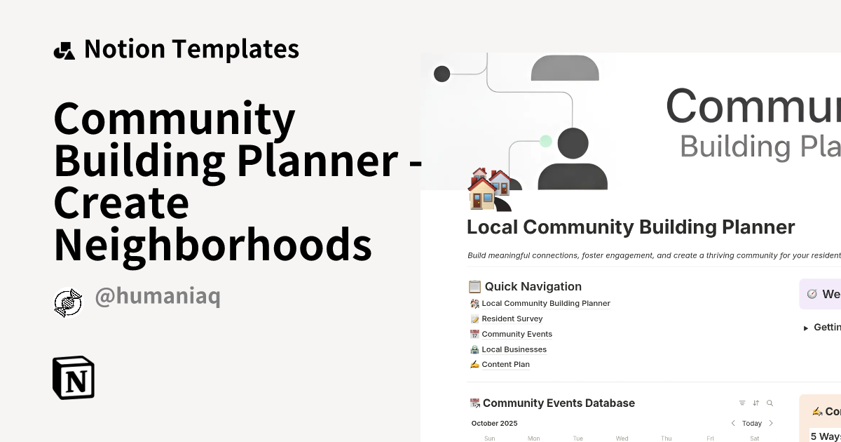 Community Building Planner - Create Neighborhoods Template | Notion ...