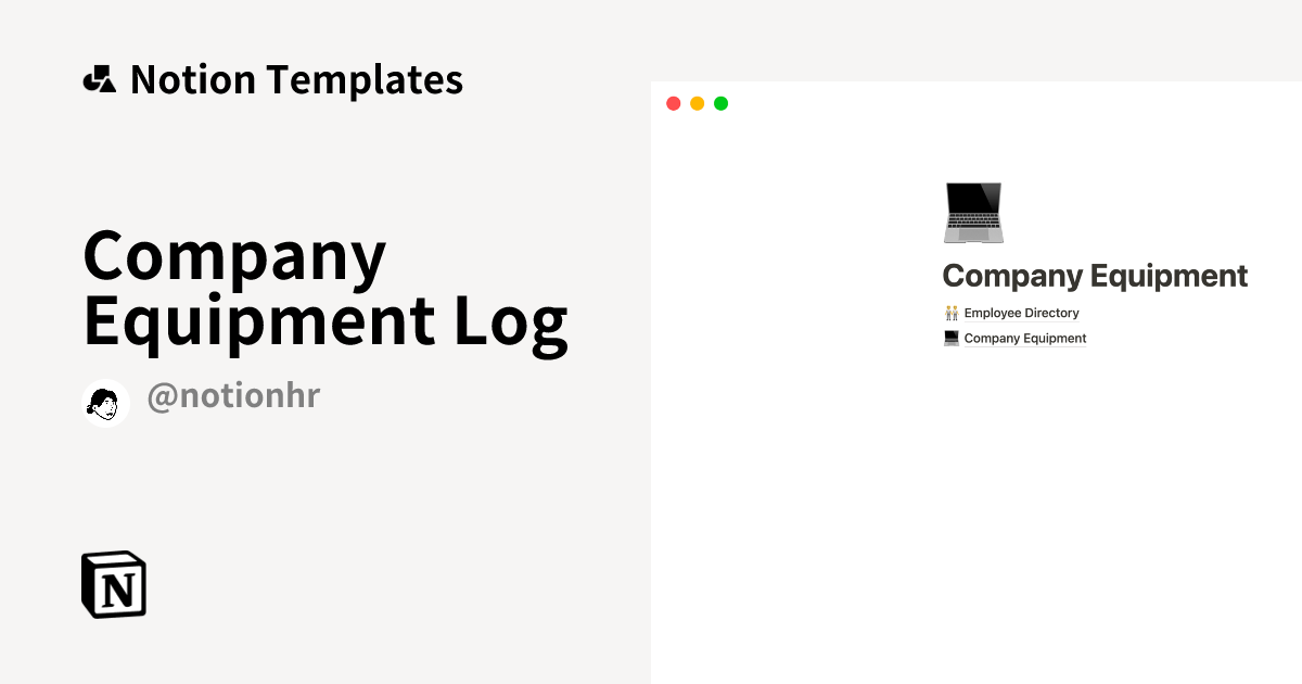Company Equipment Log Template by NotionHR | Notion Marketplace
