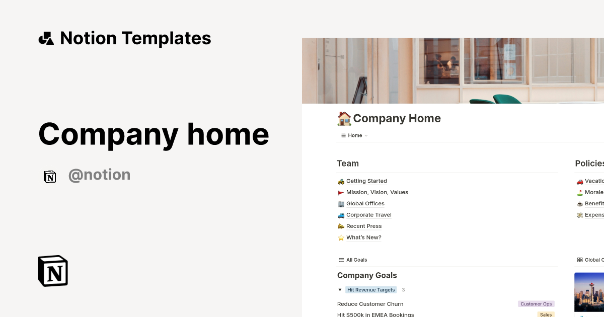 Company home Template by Notion | Notion Marketplace