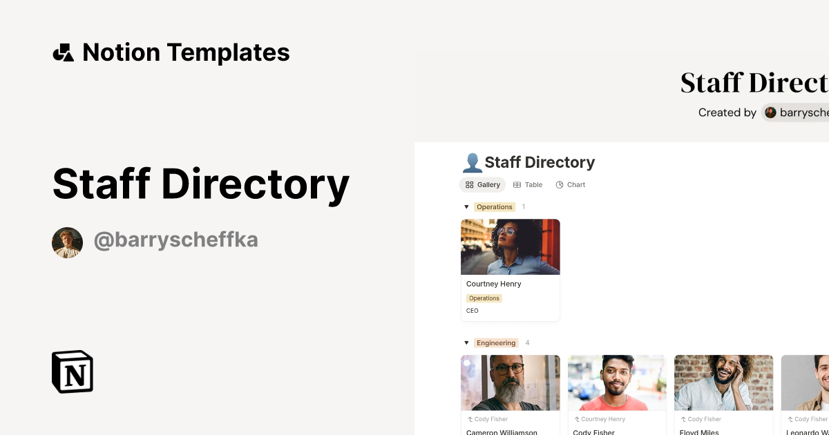 Staff Directory Template by Barry Scheffka | Notion Marketplace