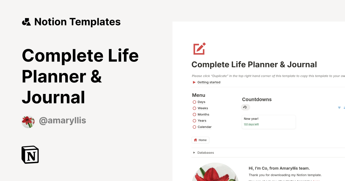Complete Life Planner & Journal Template | Notion Marketplace