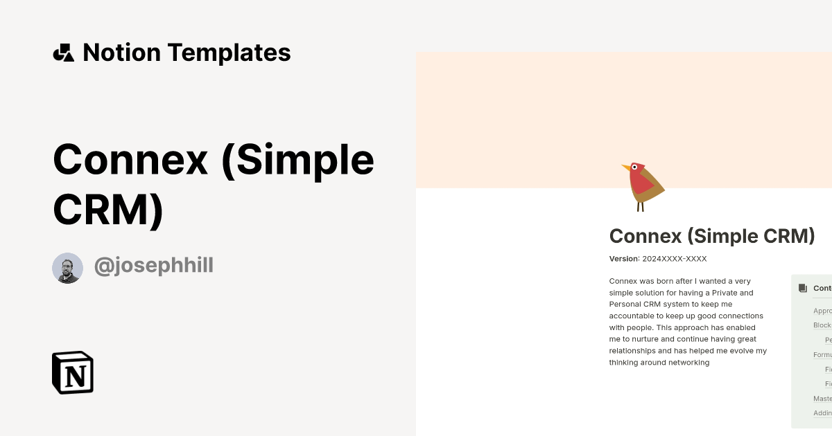 Connex (Simple CRM) Template | Notion Marketplace