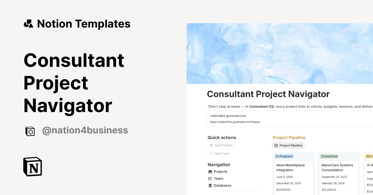 Consultant Project Navigator Template | Notion Marketplace