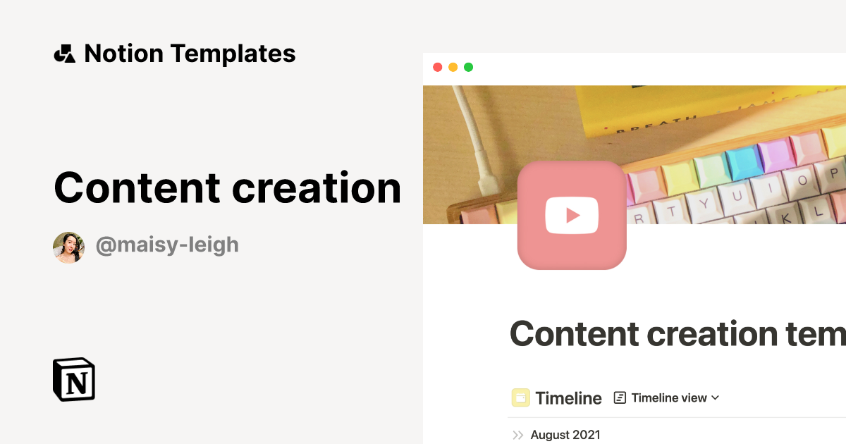 Content creation Template | Notion Marketplace
