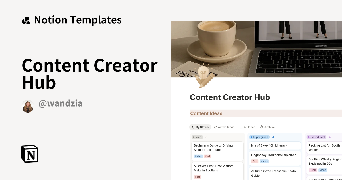Content Creator Hub Template | Notion Marketplace