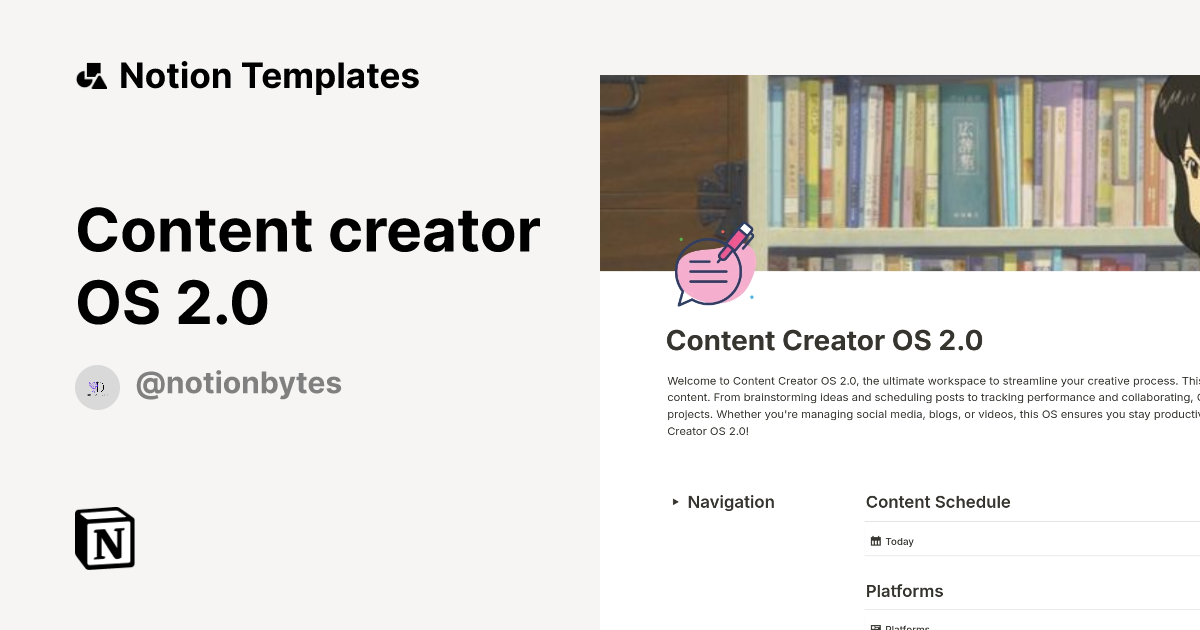Content creator OS 2.0 Template | Notion Marketplace