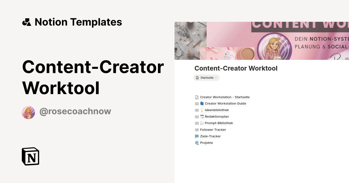 Content-Creator Worktool Template | Notion Marketplace