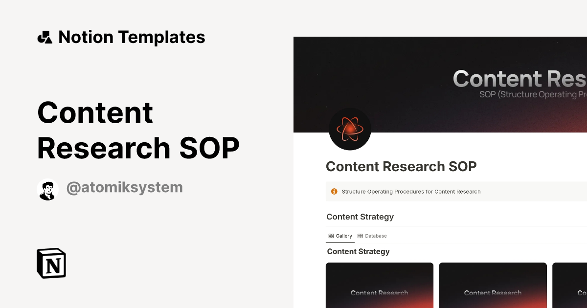 Content Research SOP Template | Notion Marketplace
