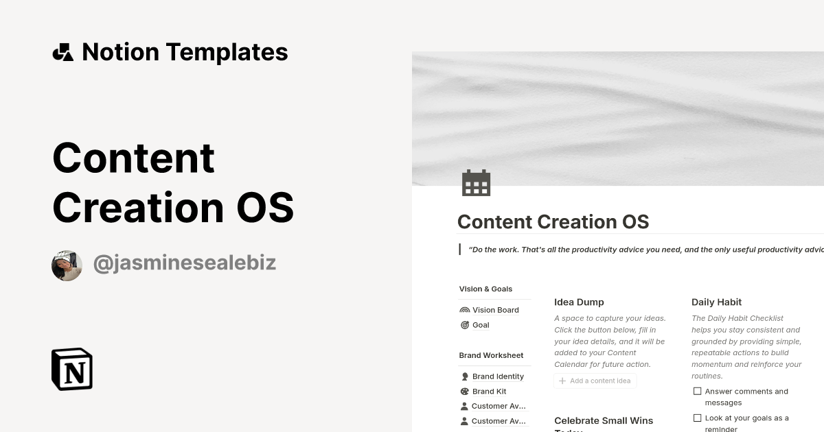 Content Creation OS Template | Notion Marketplace