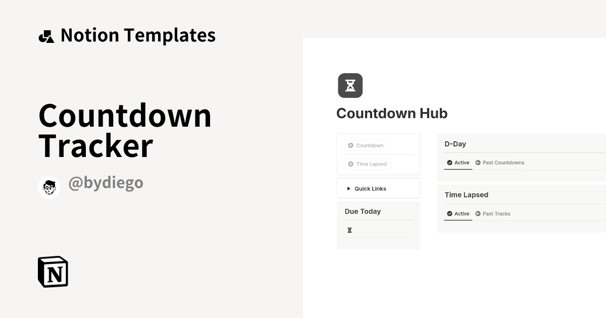 Countdown Tracker Template by byDiego | Notion Marketplace