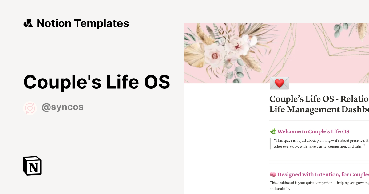 Couple's Life OS Template by Sync OS | Notion Marketplace