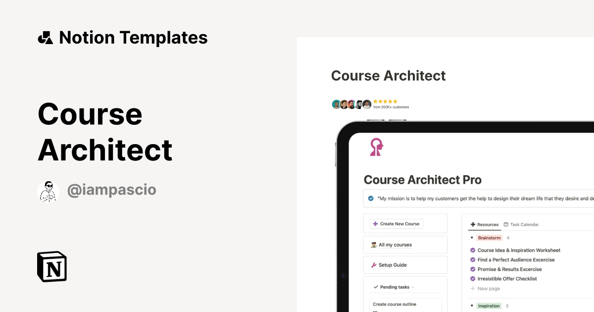Course Architect Template by Pascio | Notion Marketplace