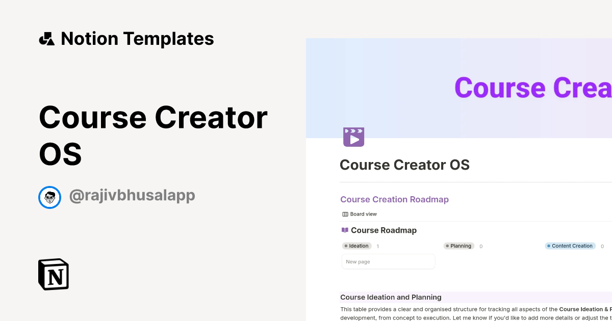 Course Creator OS Template | Notion Marketplace