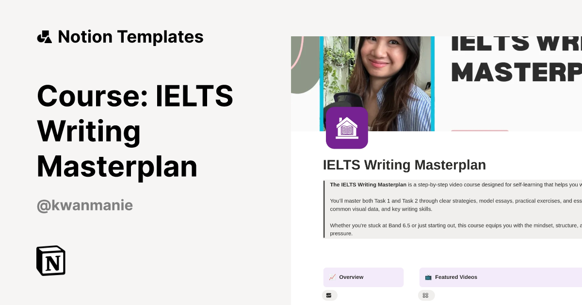 Course: IELTS Writing Masterplan Template | Notion Marketplace