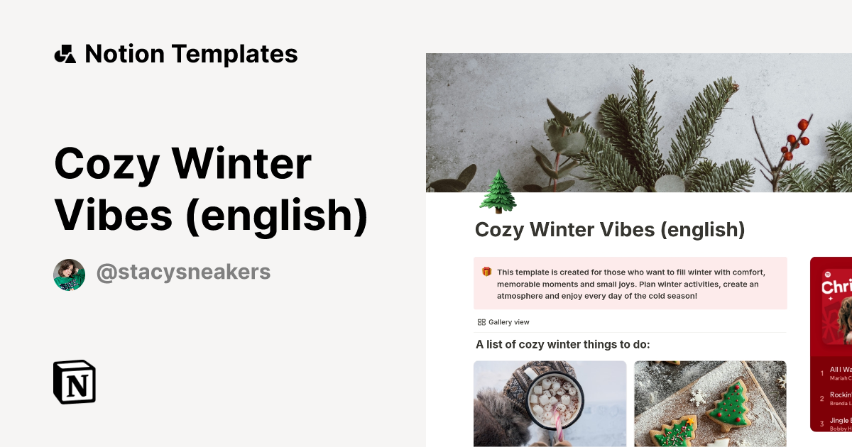 Cozy Winter Vibes (english) Template by Anastasiia Ignateva | Notion ...