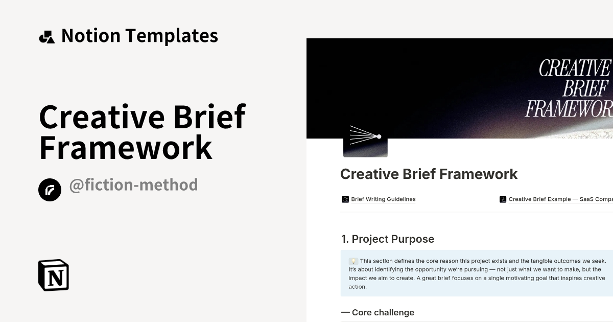 Creative Brief Framework Template | Notion Marketplace